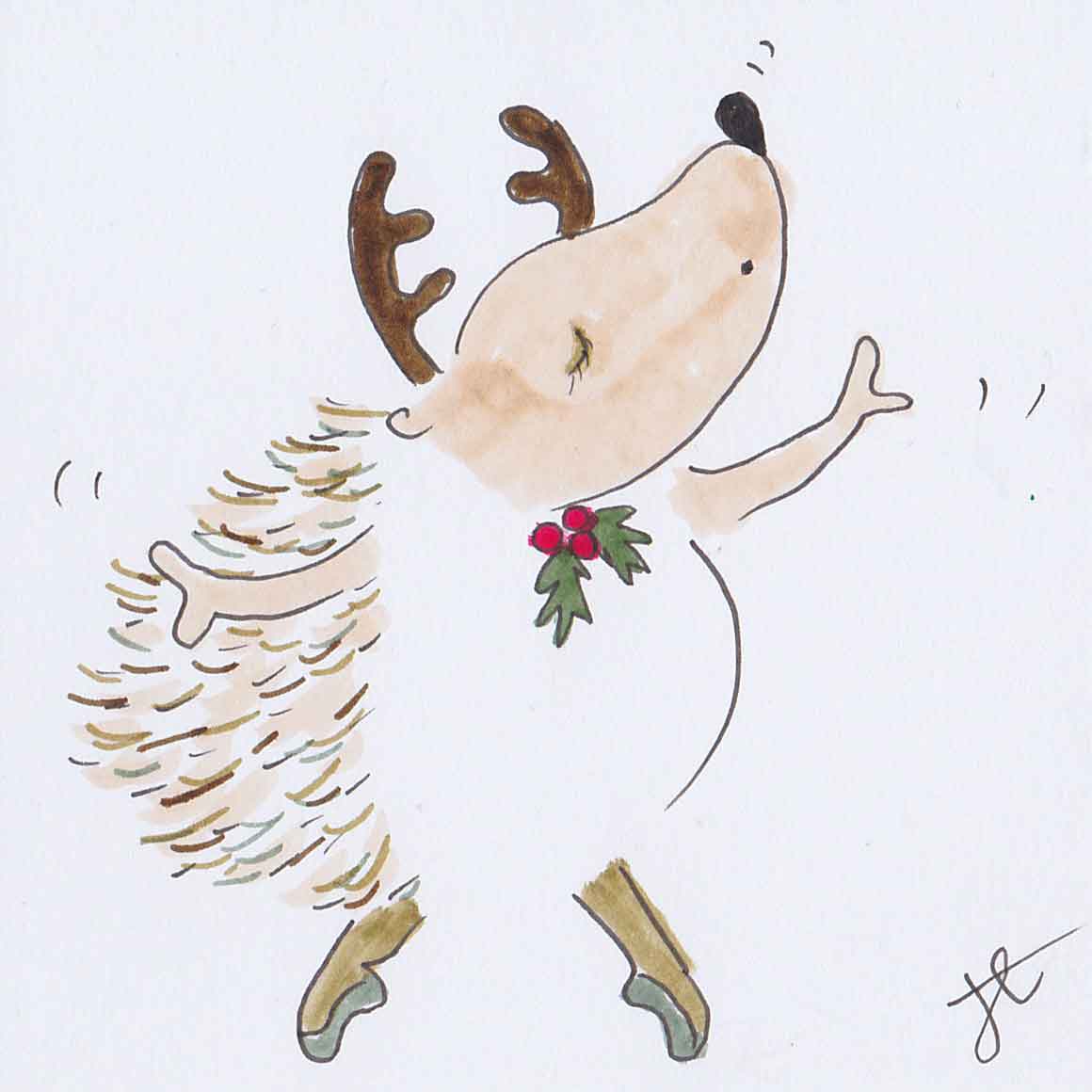 Ballettoons Xmas: illustrated greetings cards – Jeanne-Louise Art